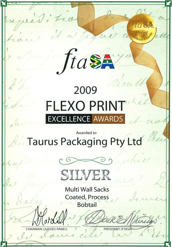 Taurus Packaging / Flexo Print Excellence Award 2009