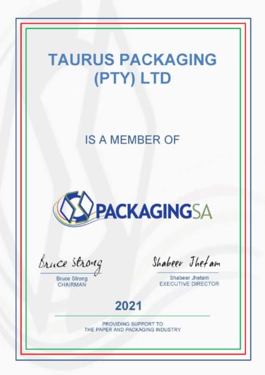 Taurus Packaging / Certificates